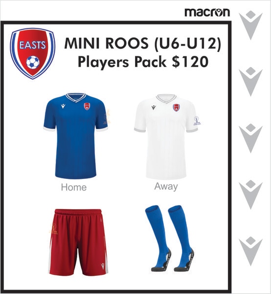 MINI ROOS (U6-U12) PLAYERS PACK - $120